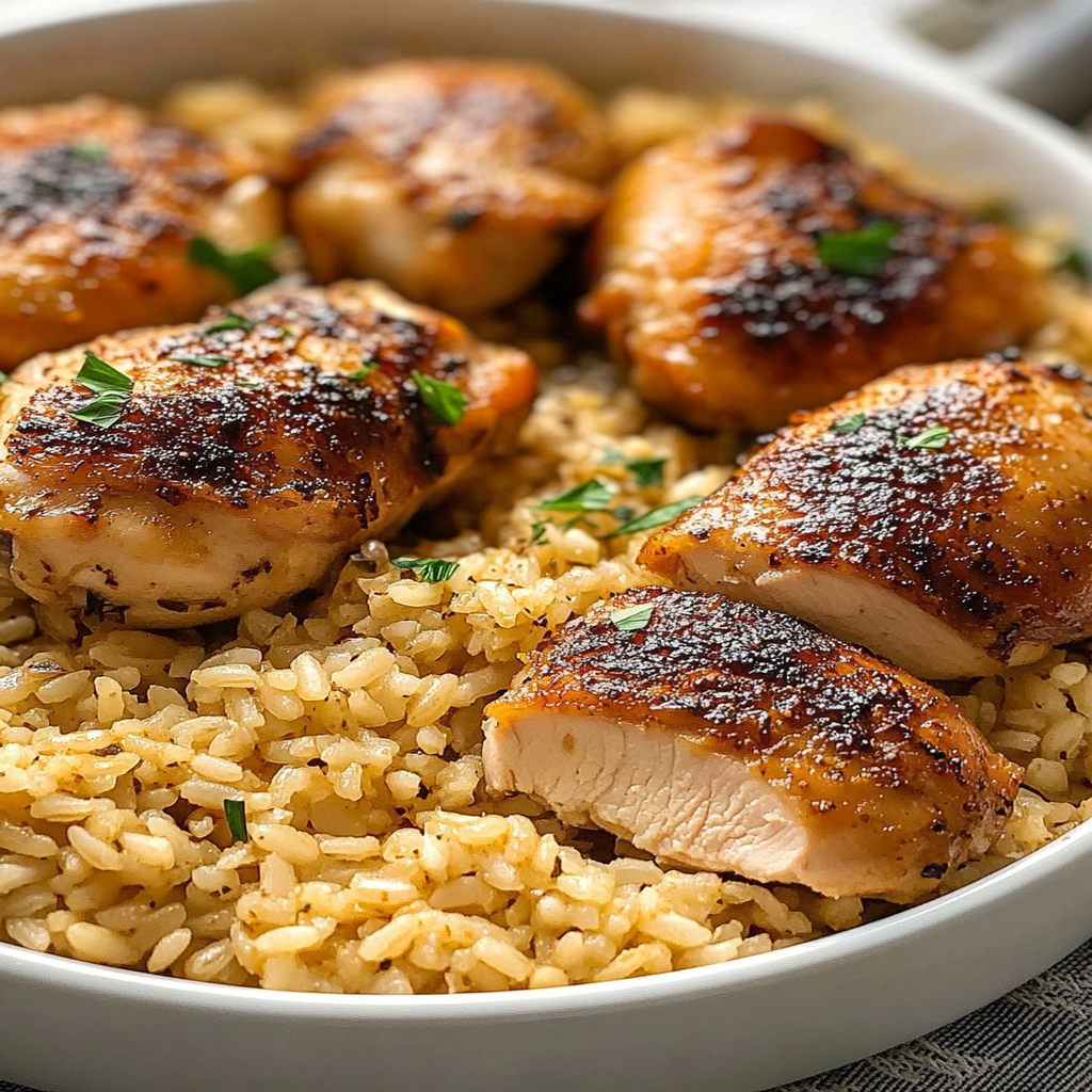 Baked Chicken Legs and Rice