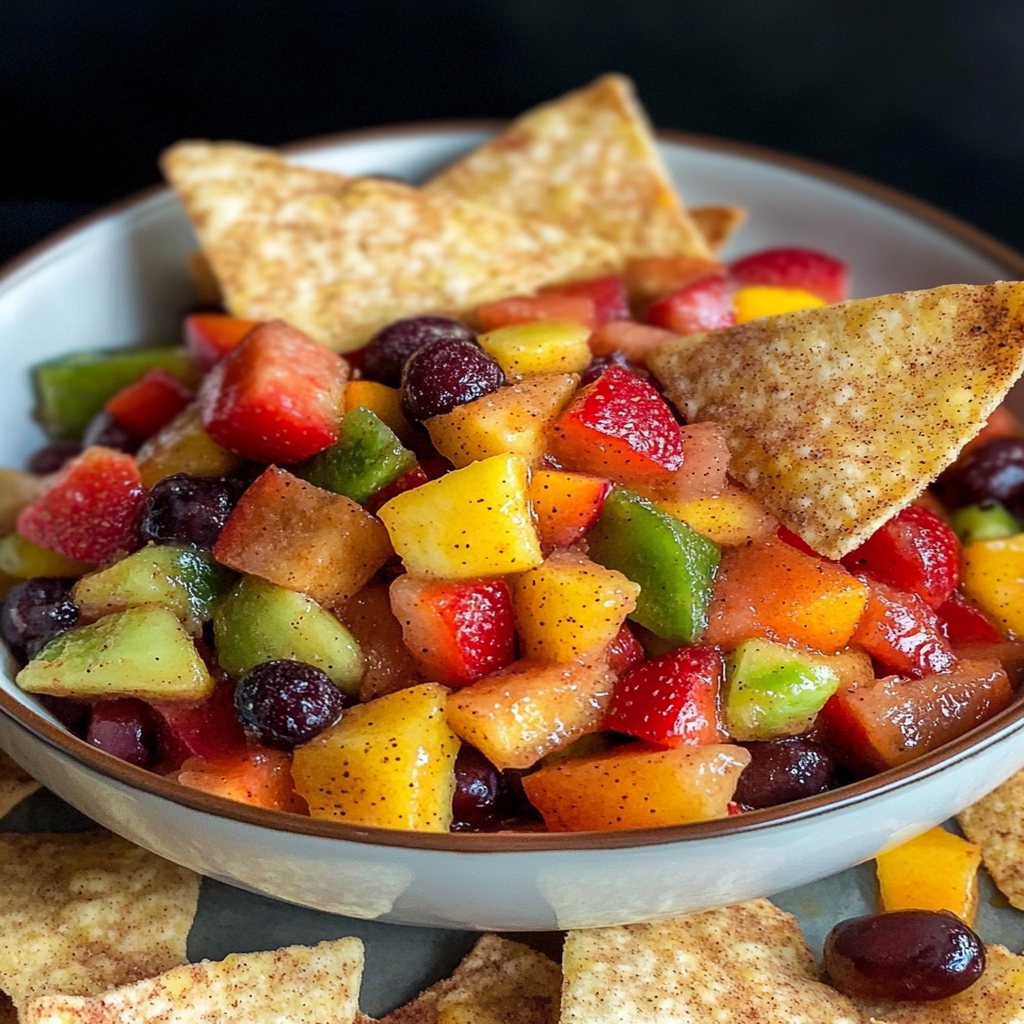 Fruit Salsa with Cinnamon Chips
