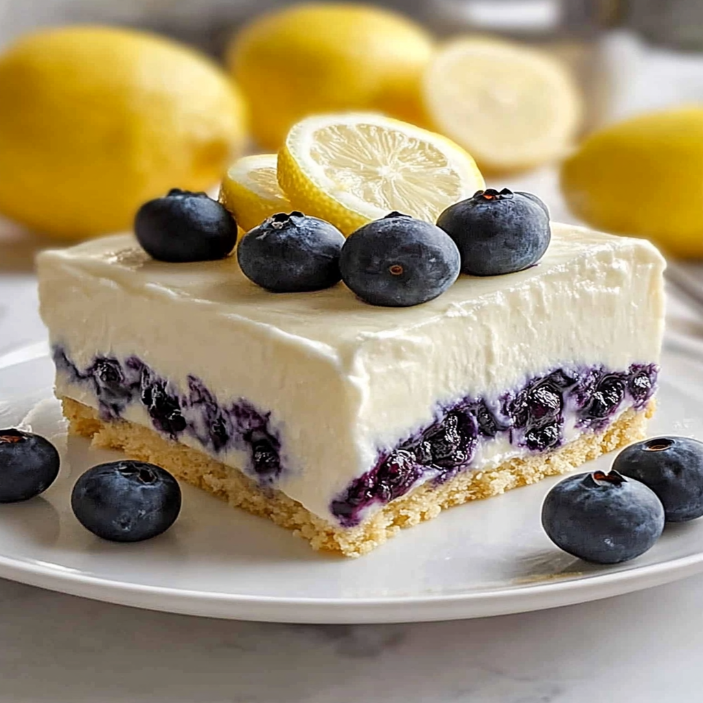 No Bake Lemon Blueberry Dessert