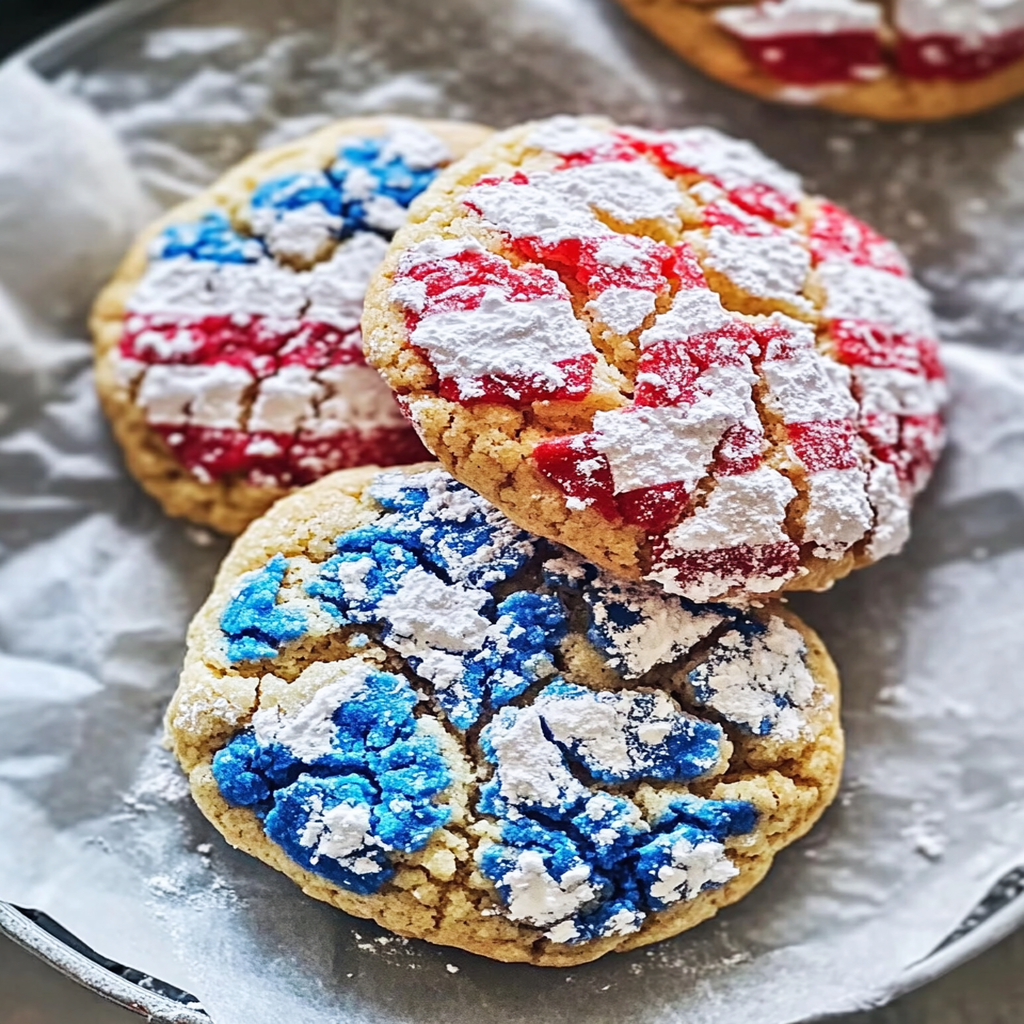 Patriotic Crinkle Cookies with a Butter-Rich Flavor