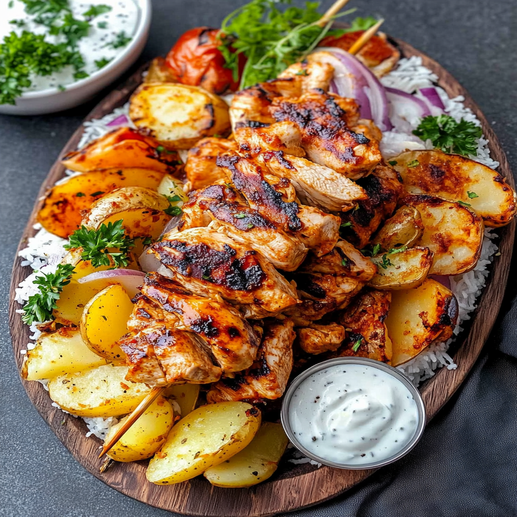 Chicken Döner Kebab and Potatoes