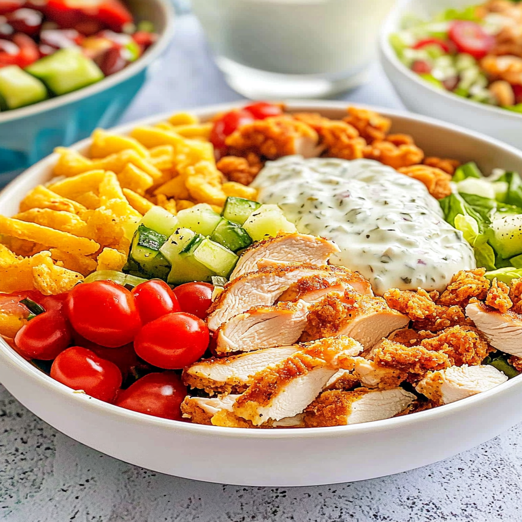 Crispy Chicken Cobb Salad with Garlic Ranch