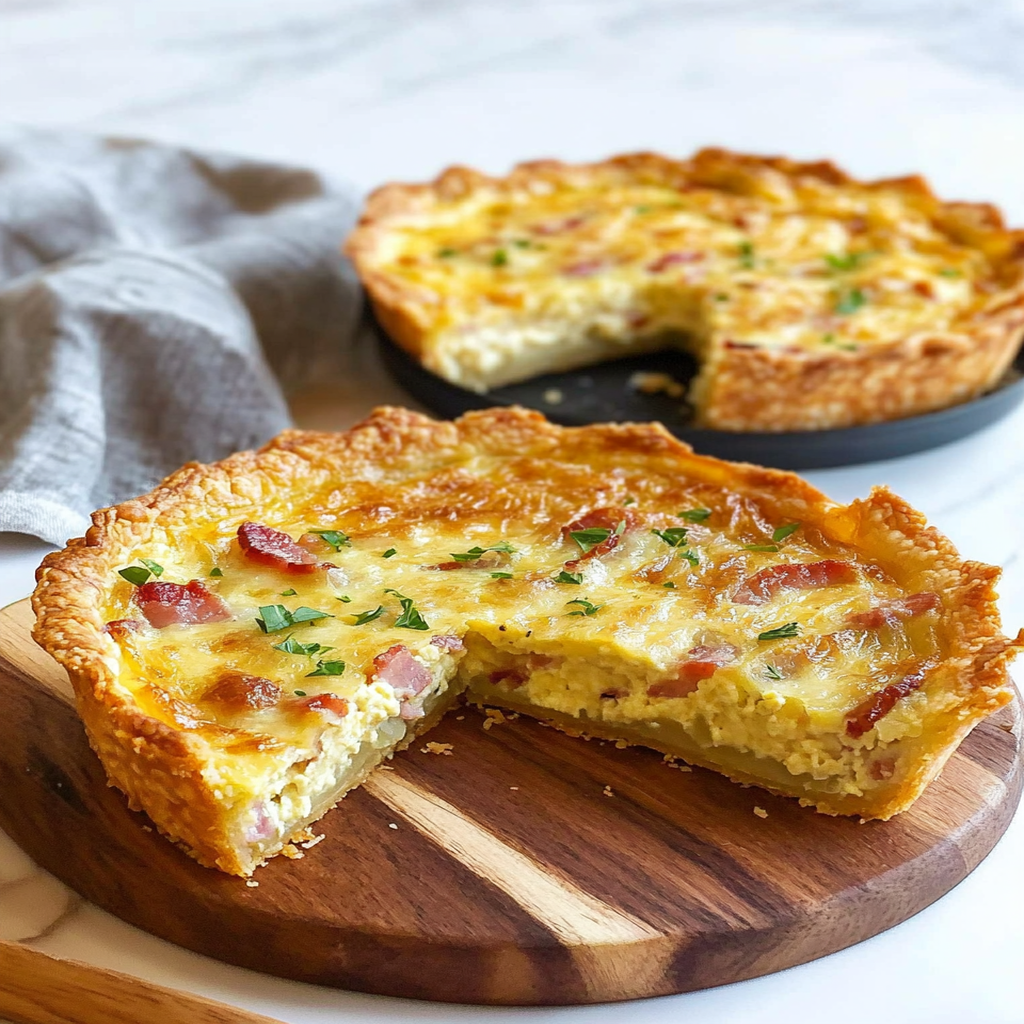 Hash Brown Crust Bacon and Cheddar Quiche
