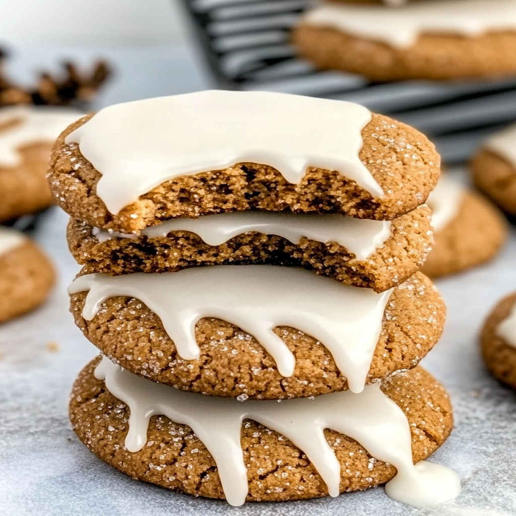 Soft Batch Gingerbread Cookies with Ginger Glaze