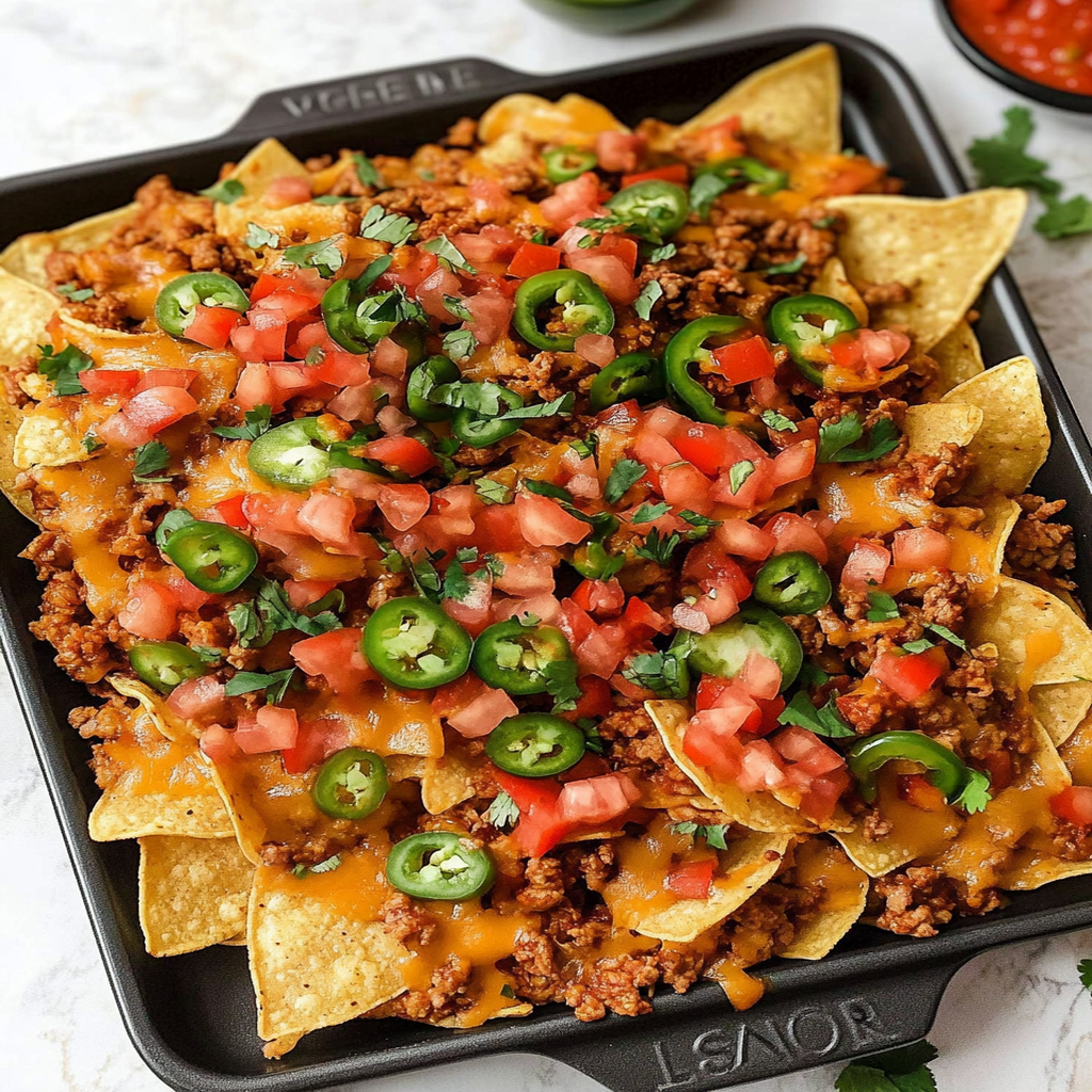 Loaded Ground Turkey Nachos
