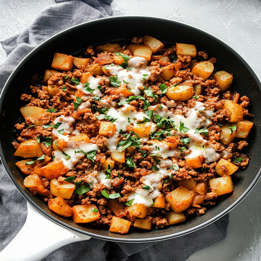 One-Pan Ground Turkey and Potatoes