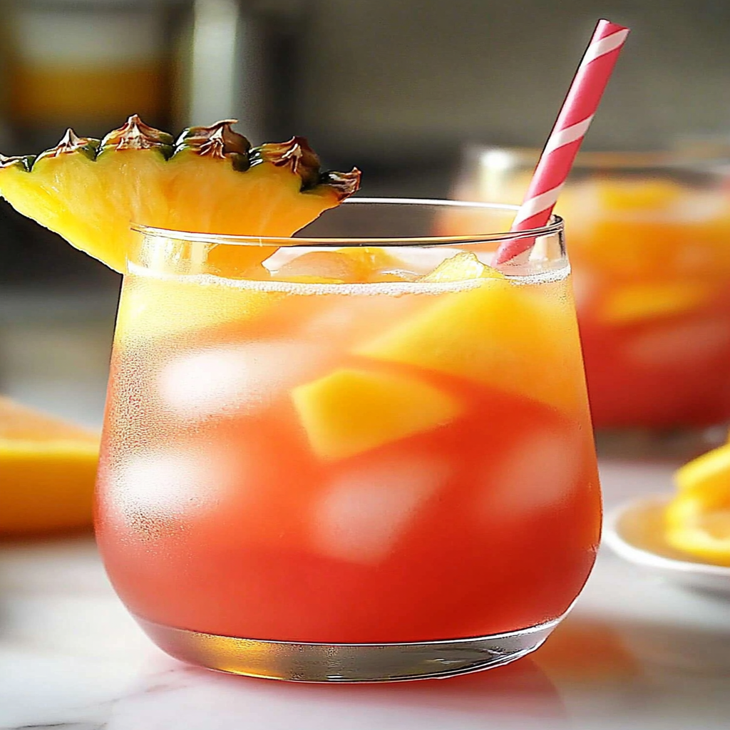 Tropical Fruit Punch Island Drink Mocktail